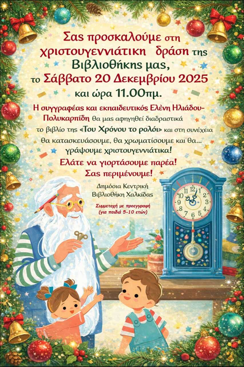 Εκδηλώσεις – Δημόσια Κεντρική Βιβλιοθήκη Χαλκίδας